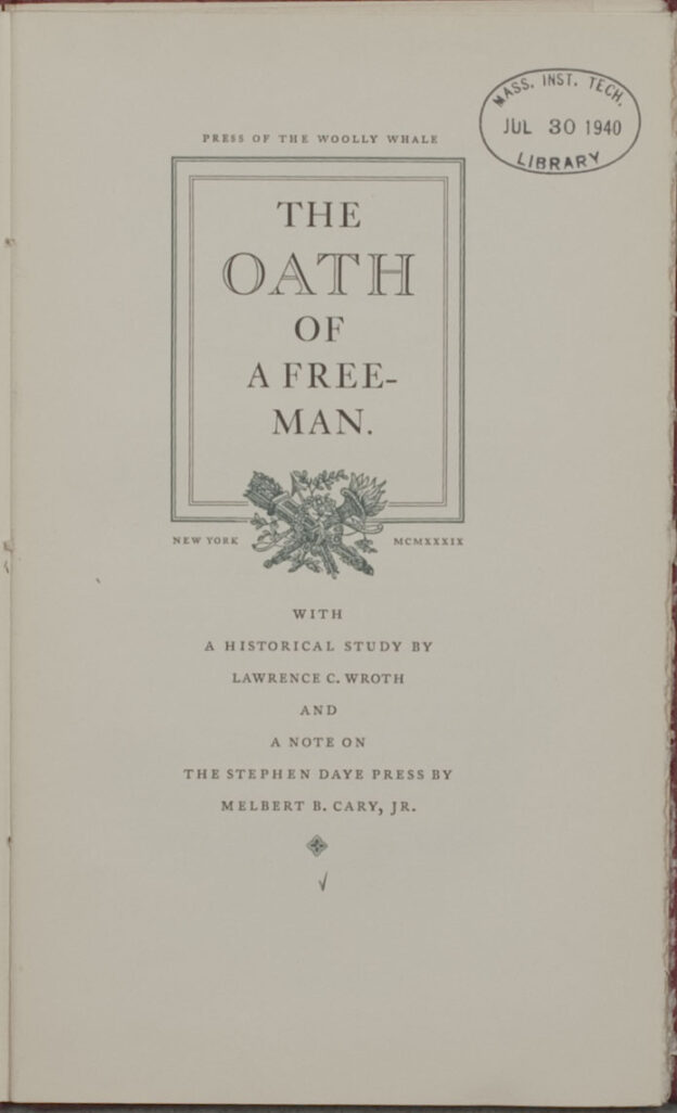 Year 79 – 1939: The Oath of a Free-Man, with a Historical Study by ...
