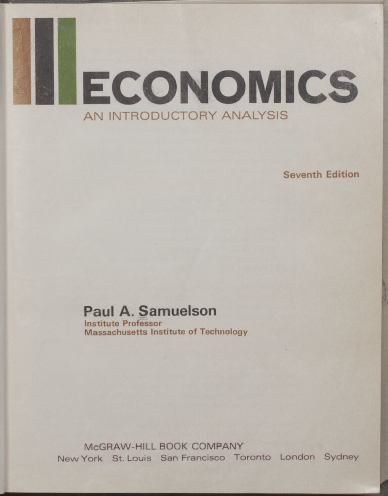 Year 107 – 1967: Economics: An Introductory Analysis by Paul A ...